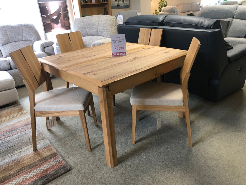 Andrena Textures Extending Table + 4 Chairs – Potburys